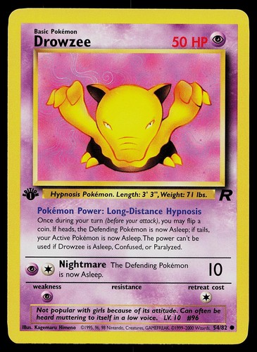 Pokemon Team Rocket 54/82 Drowzee Pokemon Card 1st Edition | eBay