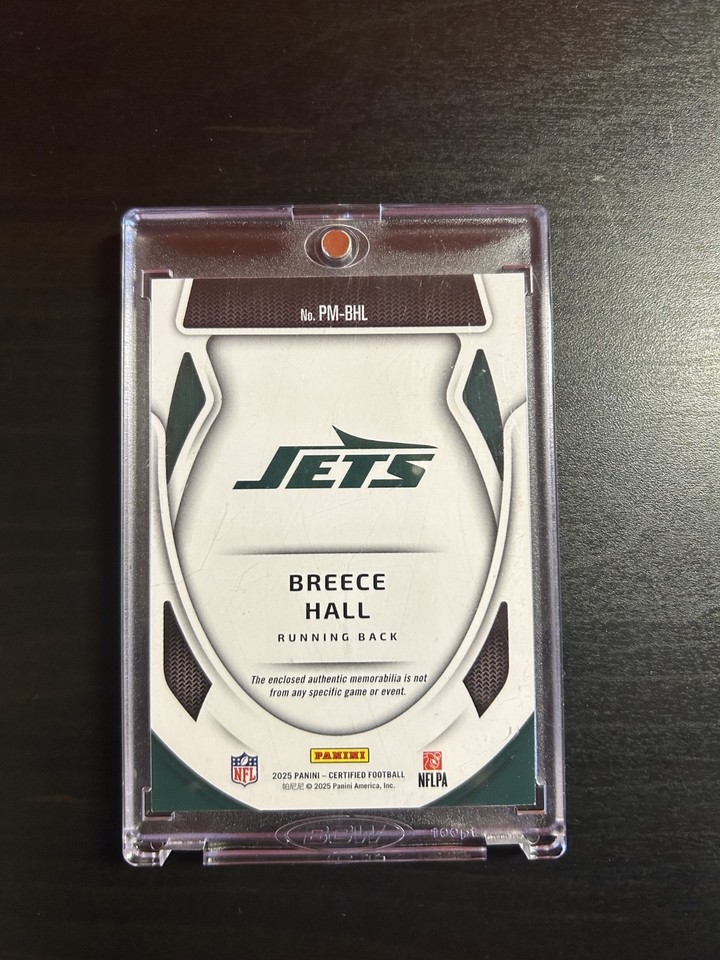 🔥2025 Panini Certified Breece Hall Lime Green Color Match Pro Materials ...