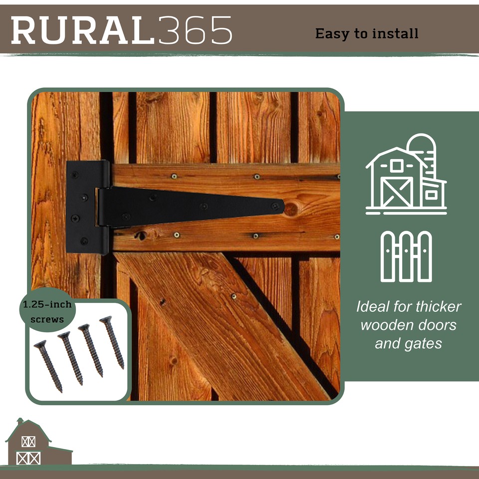 Rural365 Triangle Door Hinge 4 Pk - Heavy Duty 8in Farmhouse Style Door ...