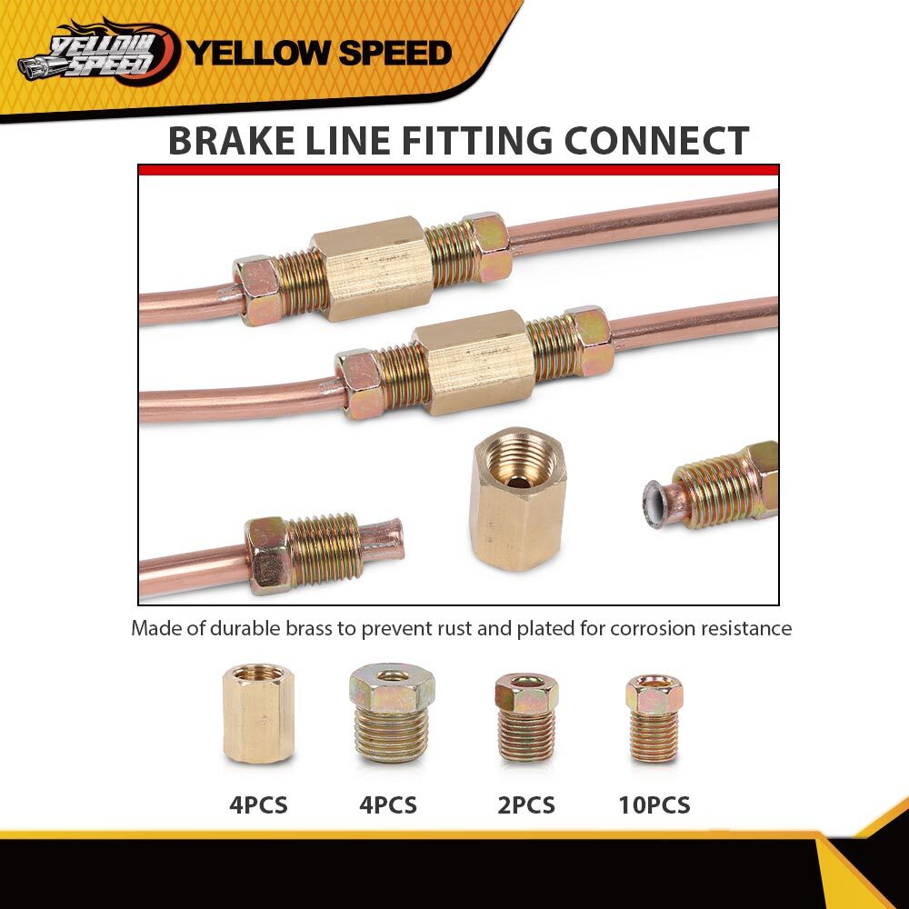 Brake Line Pipe Repair Kit 3/16 25FT Copper Pipe Flaring Tool + 20 Nuts ...