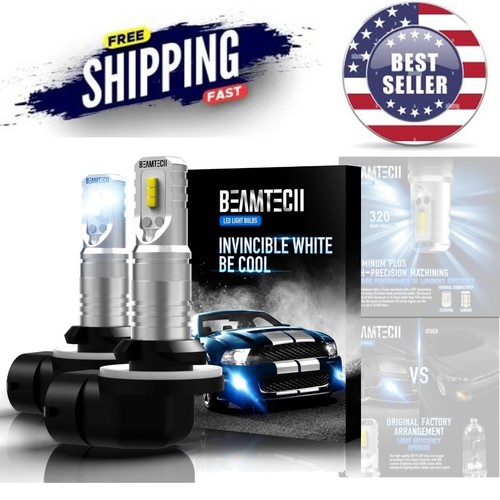Set of 2 881 LED Fog Light Bulbs - 800 Lumens Xenon White, Easy Plug ...