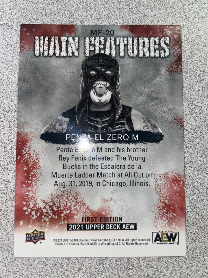 2021 Upper Deck MF Penta El Zero M Autographed Card #MF-20 AEW ...