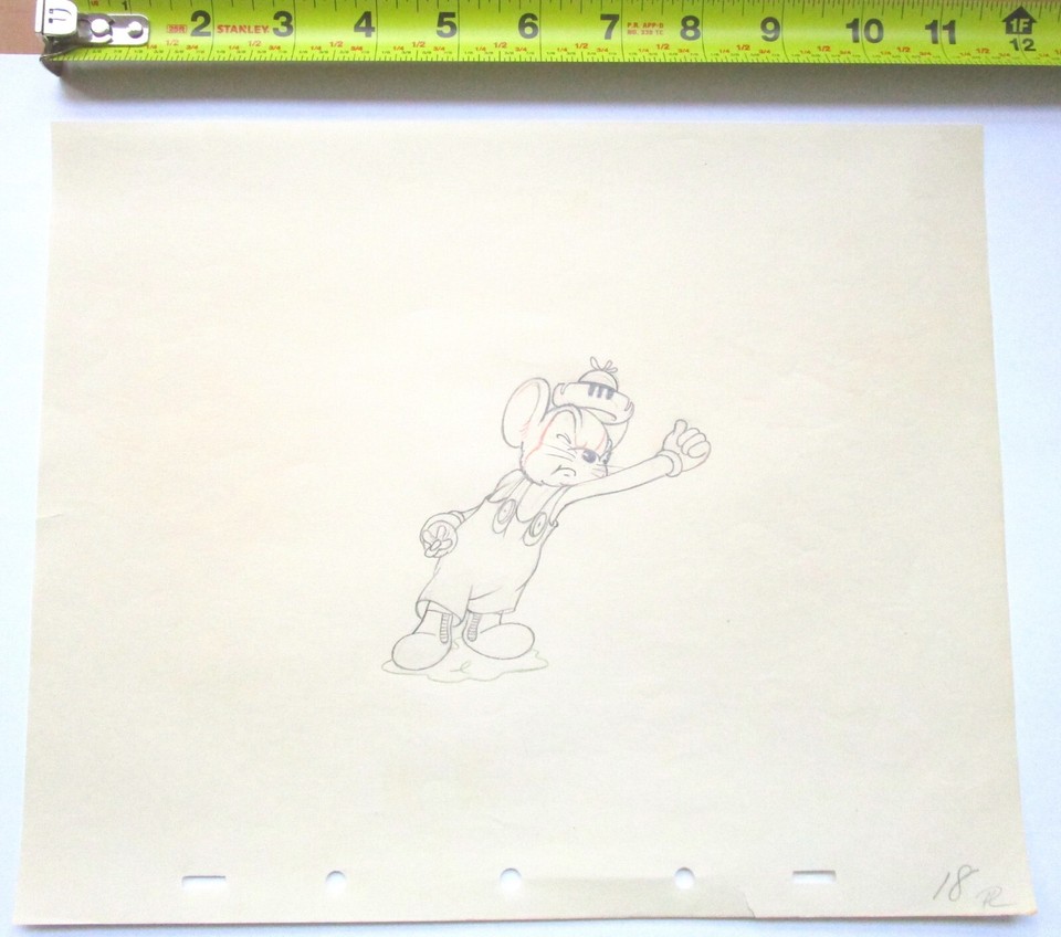 1936 COUNTRY COUSIN MOUSE WALT DISNEY ORIGINAL PRODUCTION cel DRAWING ...