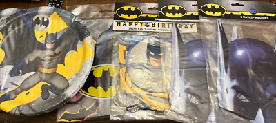 Batman Theme Birthday Party Supplies Set, Plates-masks-banner-table ...