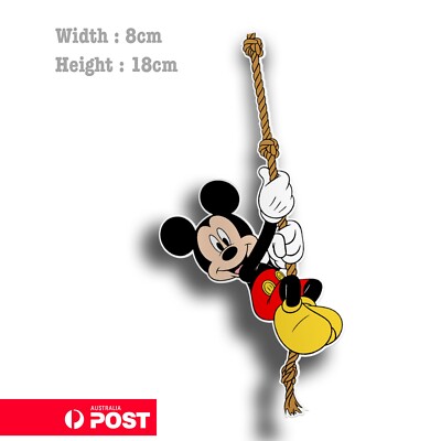 Mickey Mouse Climbing Rope Funny Laptop , Car Vinyl Sticker | eBay ...