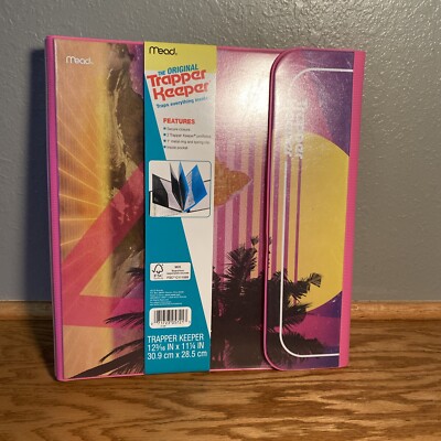 Trapper Keeper school notebook by Mead New pink sunset 2 Folders ...