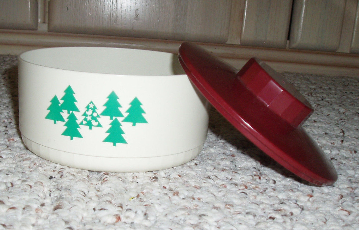 2pc TUPPERWARE Tier Candy Cookie Serving Dish Bowl~Holiday Christmas ...