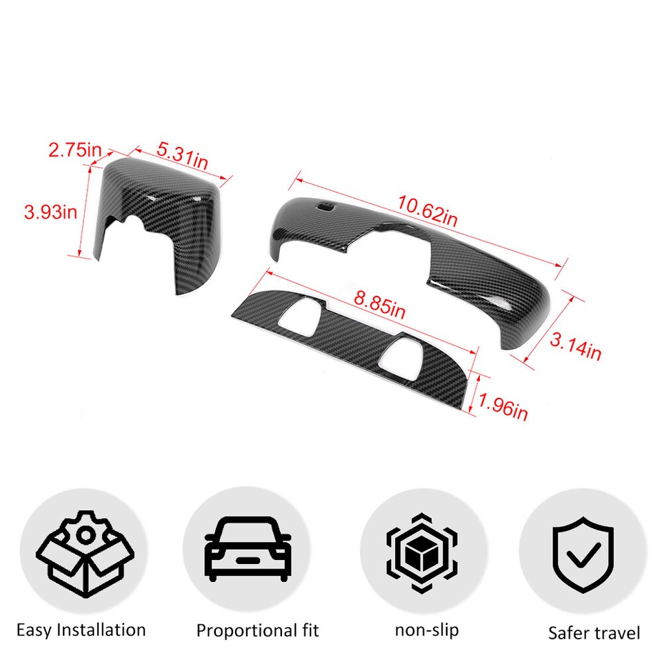Carbon Fiber Front Interior Rearview Mirror Cover Trim For Dodge ...