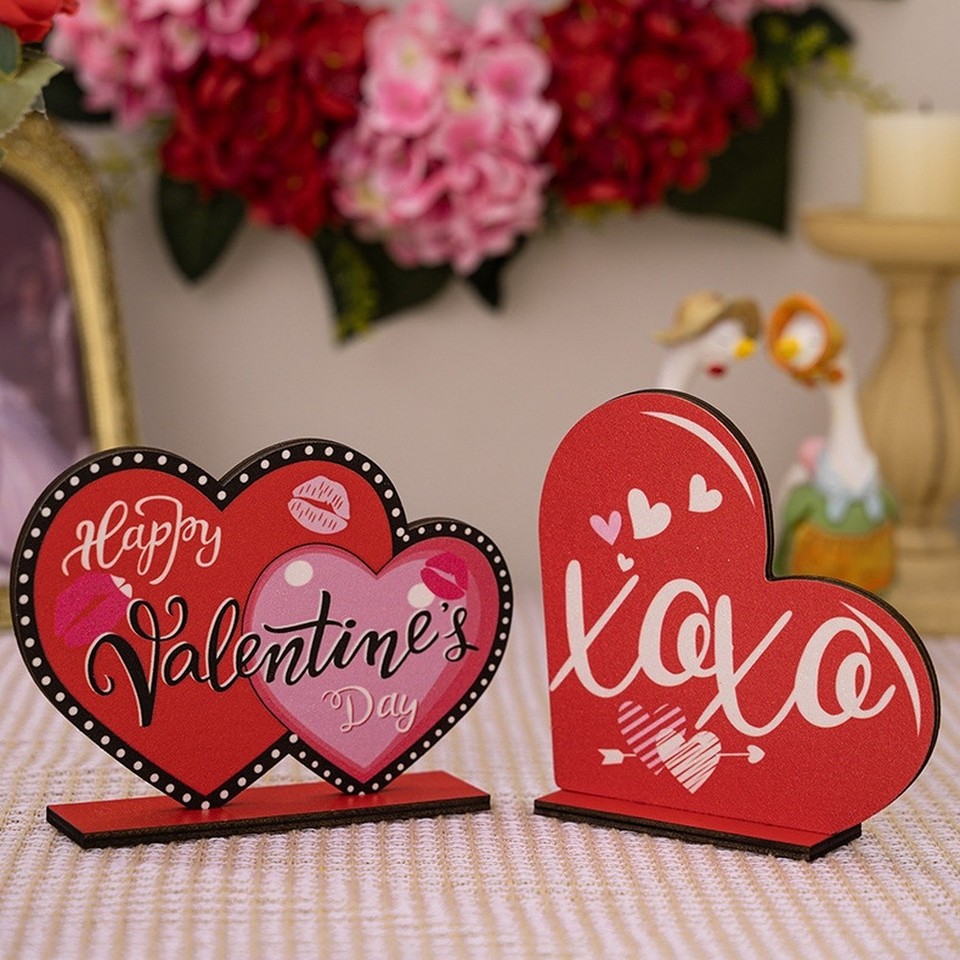 Unique Wooden Heart Ornament for Car Mirror Couple Home Valentine ...