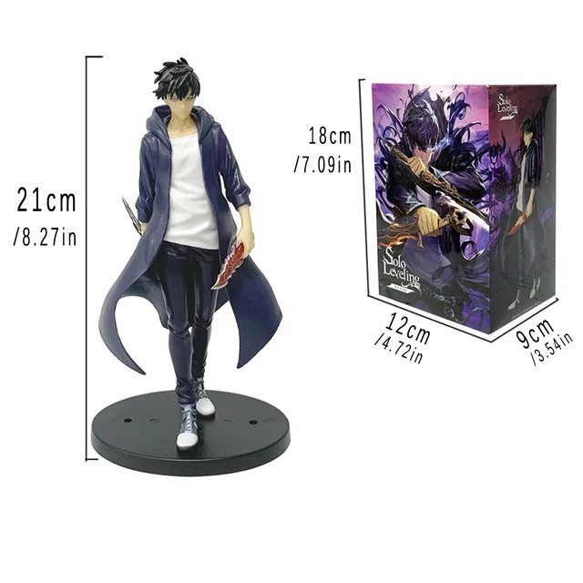 2 PACK Solo Leveling Sung Jin-Woo Anime Figure PVC Model Doll ...