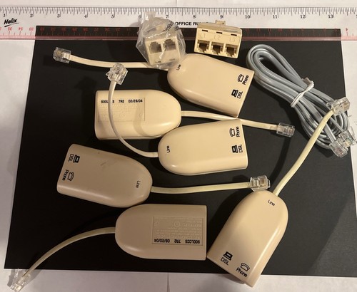 8 Phone Line Splitters with Bonus Phone Line Included - DSL and Phone ...