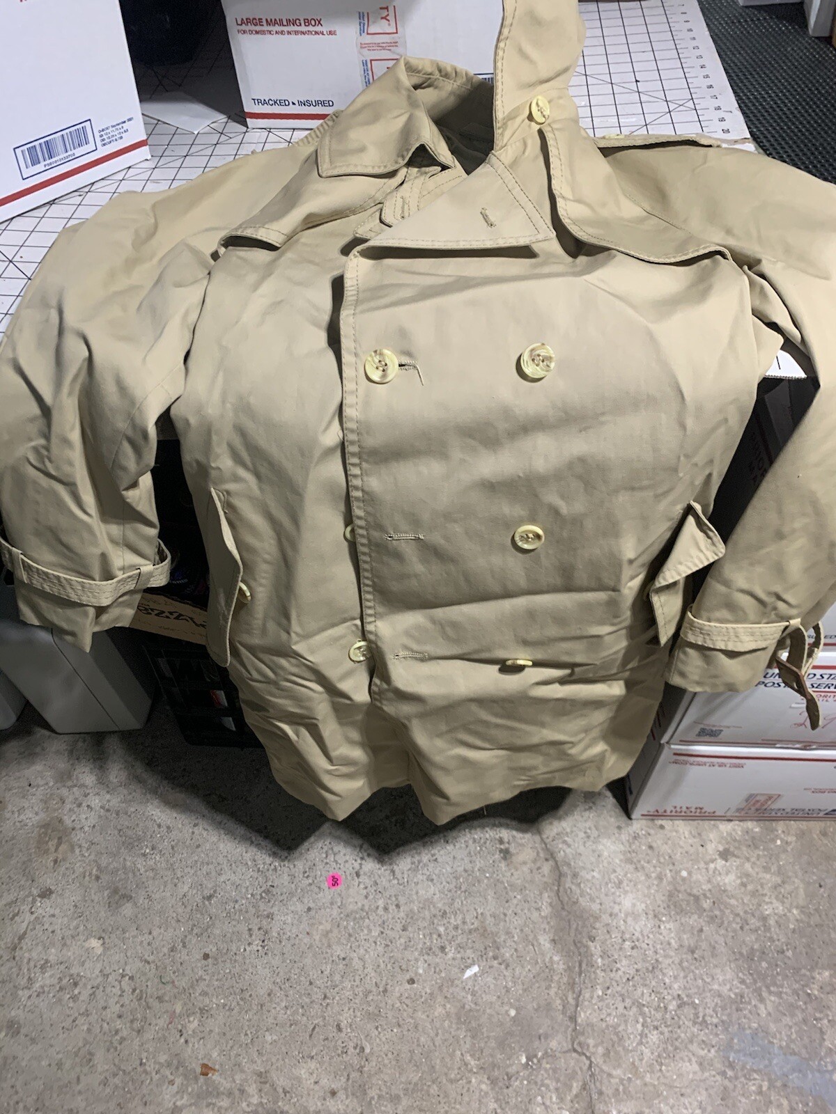 Vintage Cortefiel Trench Coat Khaki Men’s Size 30 Tri… - Gem