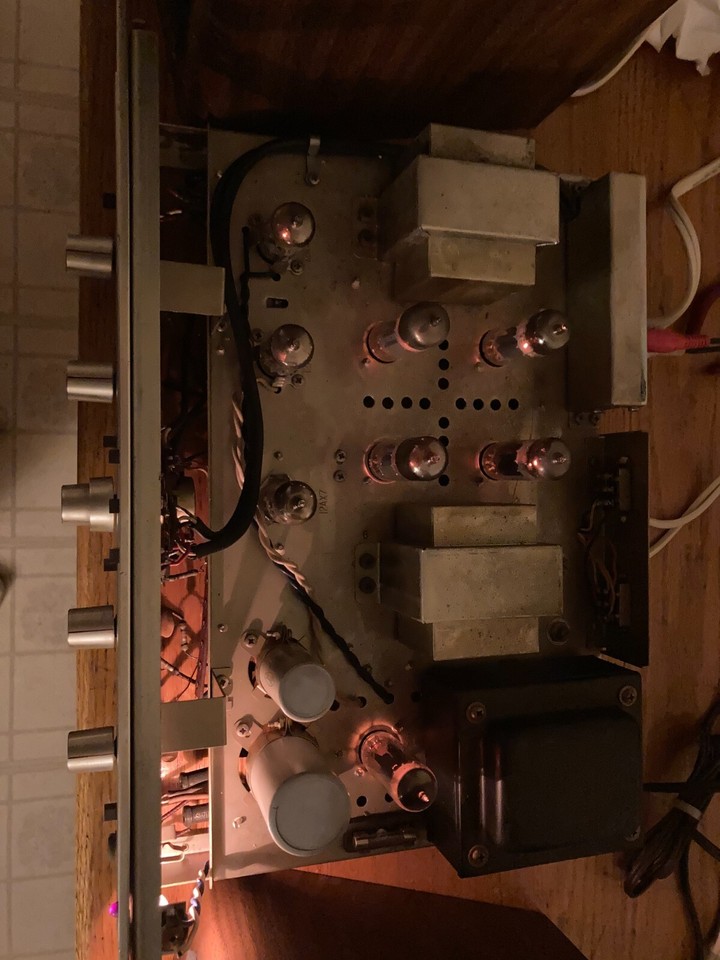 SAF 24D REALISTIC STEREO INTEGRATED ECL82 TUBE AMPLIFIER SHOWN AT FULL ...