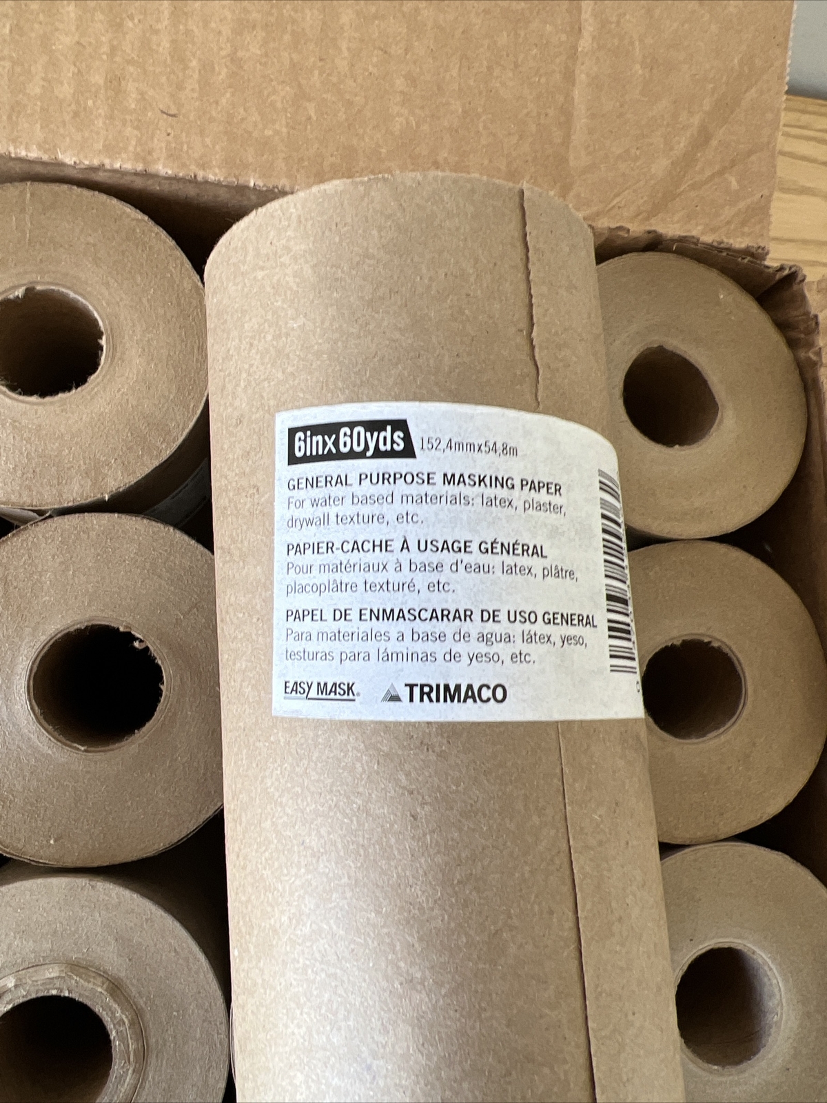 Box Of 12 Trimaco 6 In x 180 Ft. Brown Masking Paper 12906 | eBay