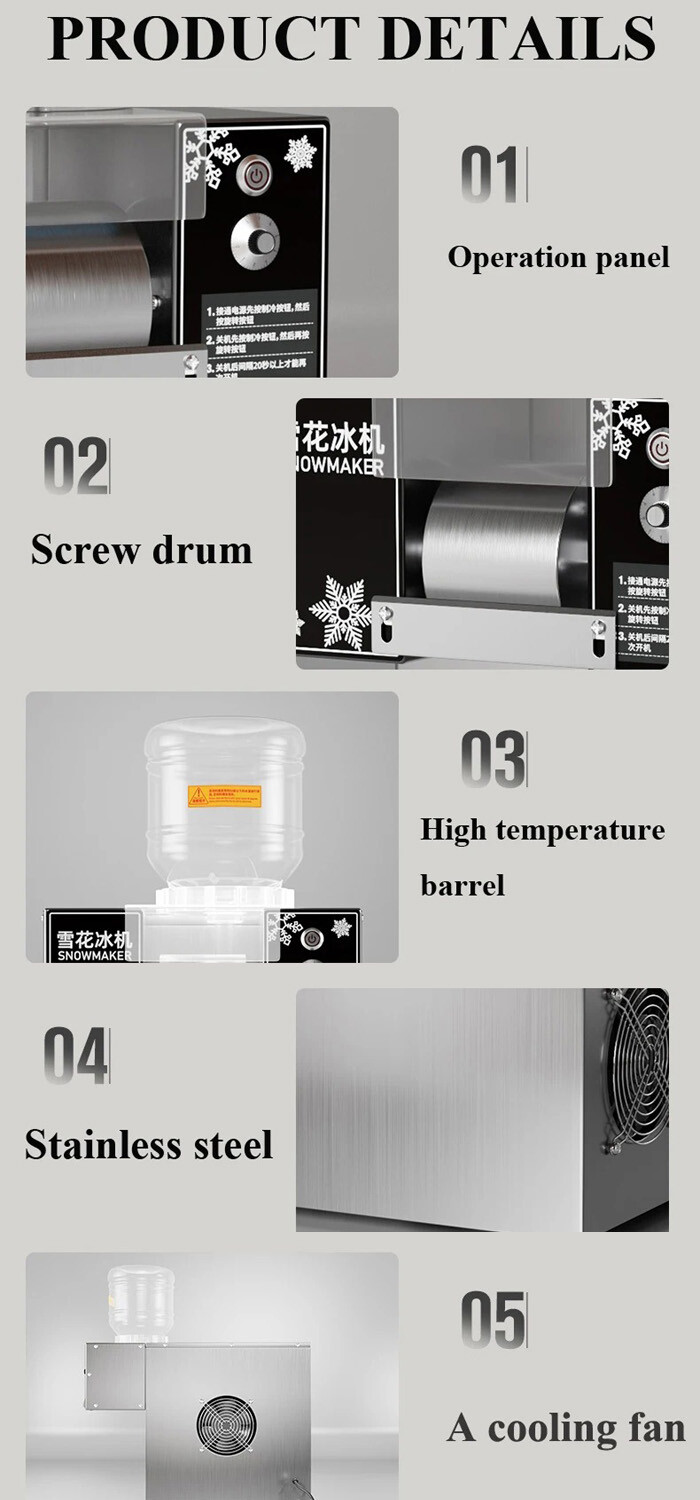 60kg/H Korean Snowflake Machine Ice Shaver Commercial Snow Cone Shaving ...