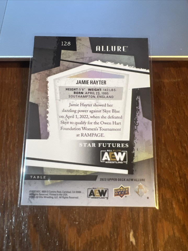 Jamie Hayter 2022 Allure AEW Star Futures Table Parallel Holo #128 HOT ...