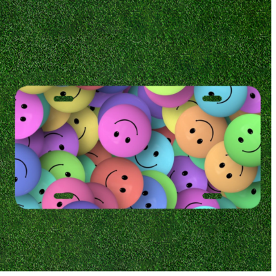 Custom Personalized License Plate Auto Tag With Colorful Smiley Faces ...