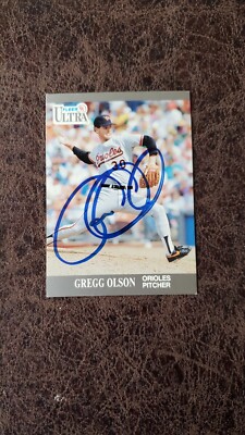 1991 Fleer Ultra Gregg Olson #21 - Baltimore Orioles - Autographed! | eBay