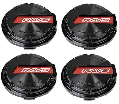 Set of 4 Rays GL Center Caps Black Red for 57DR 57CR 57XTC 57XR 57FXZ ...