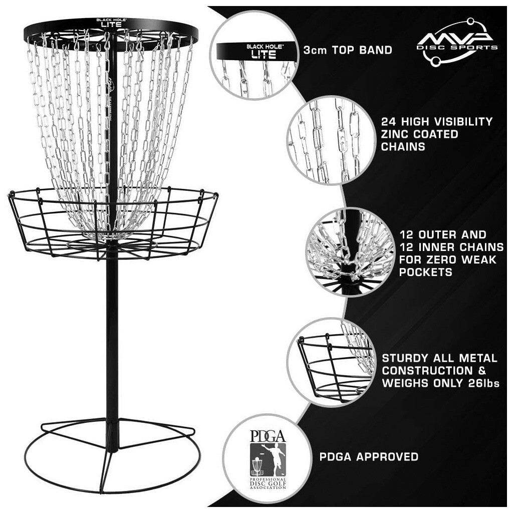 MVP Disc Golf Basket Black Hole Lite Catcher Target | eBay