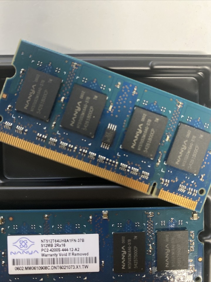 NANYA 1GB (2 x 512MB) Laptop Memory 2Rx16 PC2-4200S NT512T64UH8A1FN-37B ...