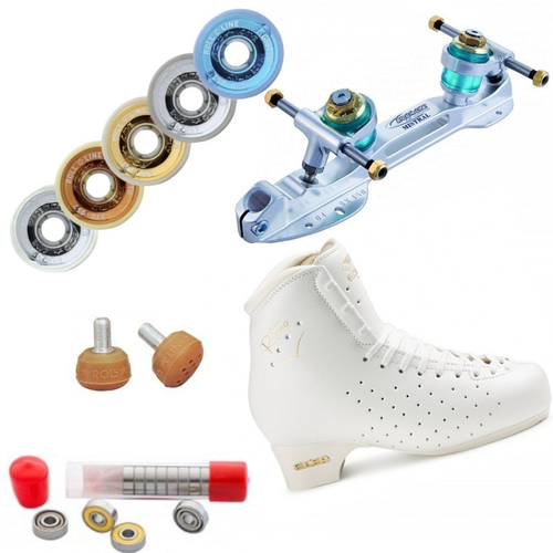 Edea Ritmo+Roll-Line Mistral+Giotto+Abec 9 - Roller Figure Skates WHITE ...