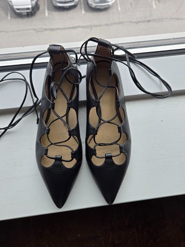 Coach Justine Flats - Black Leather - Womens Size 7.5 | eBay