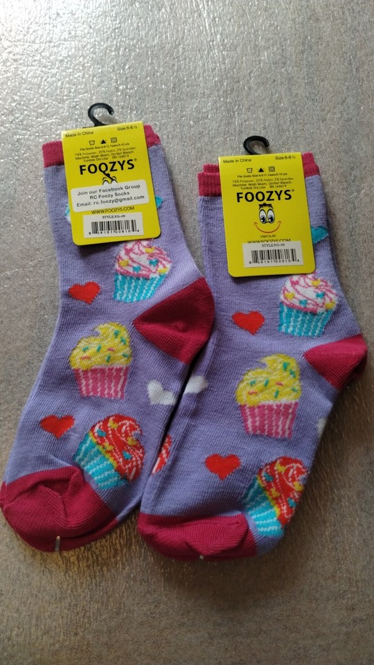 Foozy Sock Kids Girls Cupcakes | eBay