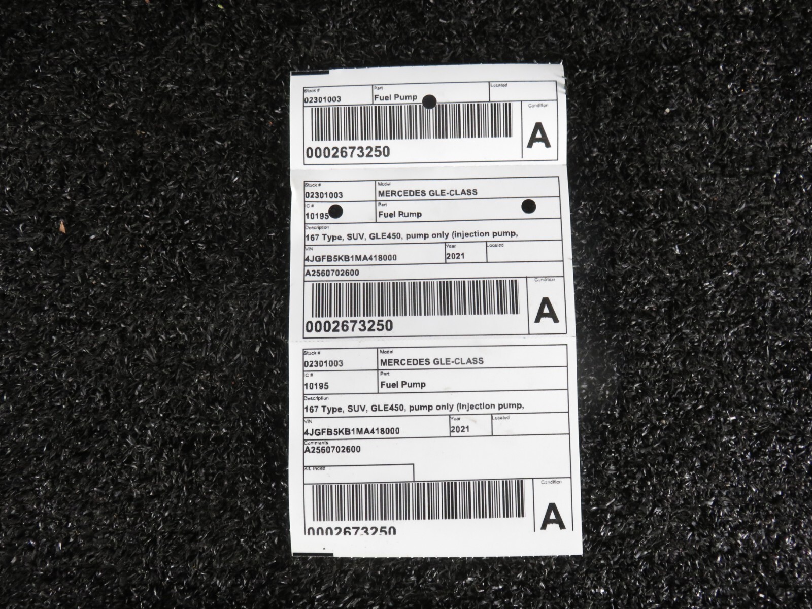 Mercedes GLE450 Fuel Pump RH Gasoline Tank 20 21 A1674704500 15 K M256 ...