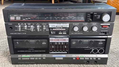 Vintage 1980'S Sharp GF-700ZD 2 Way Speakers Boombox Stereo Tape Deck ...