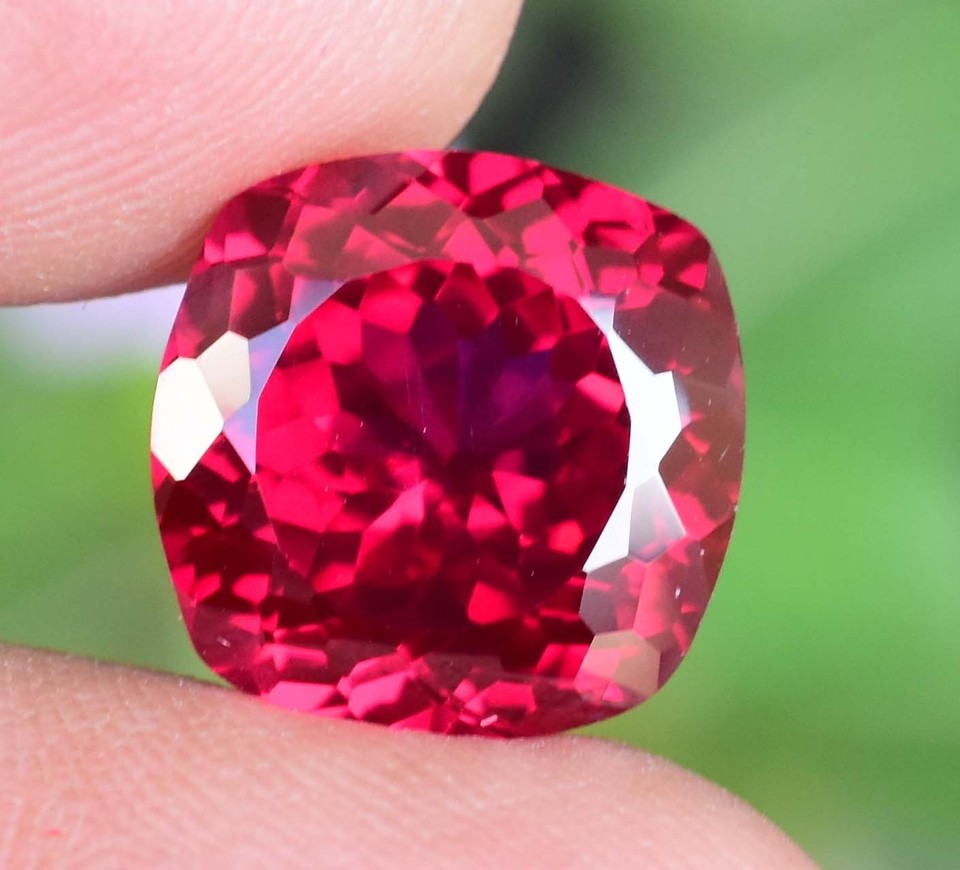 11.55Ct Natural Myanmar Red Spinel Certified Cushion Cut Flawless Loose ...