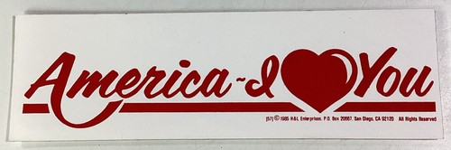 America I Love You Bumper Sticker 1985 NOS San Diego USA H&L Radwood | eBay