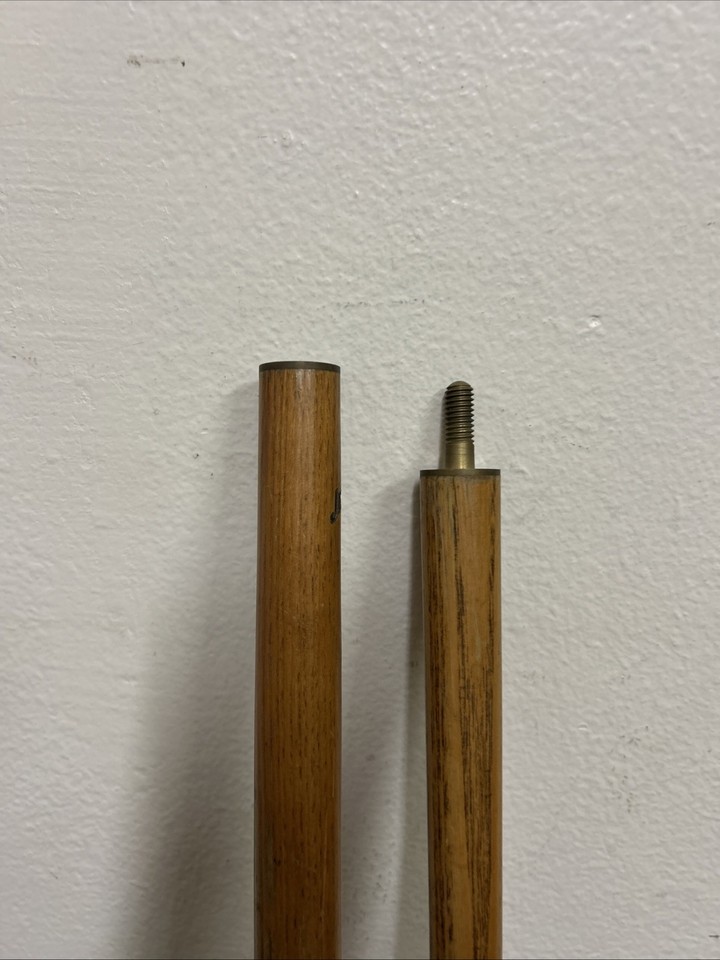Vintage Pool Cue Pool Stick Wooden Handle 57” Paper Jim Beam 2 Pce | eBay