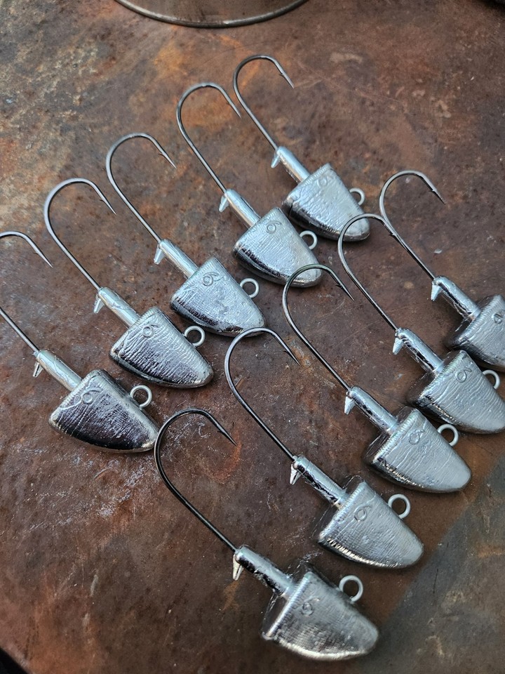 Saltwater shad shape swimbait Jig heads 10 6oz Mustad 32786 Black ...