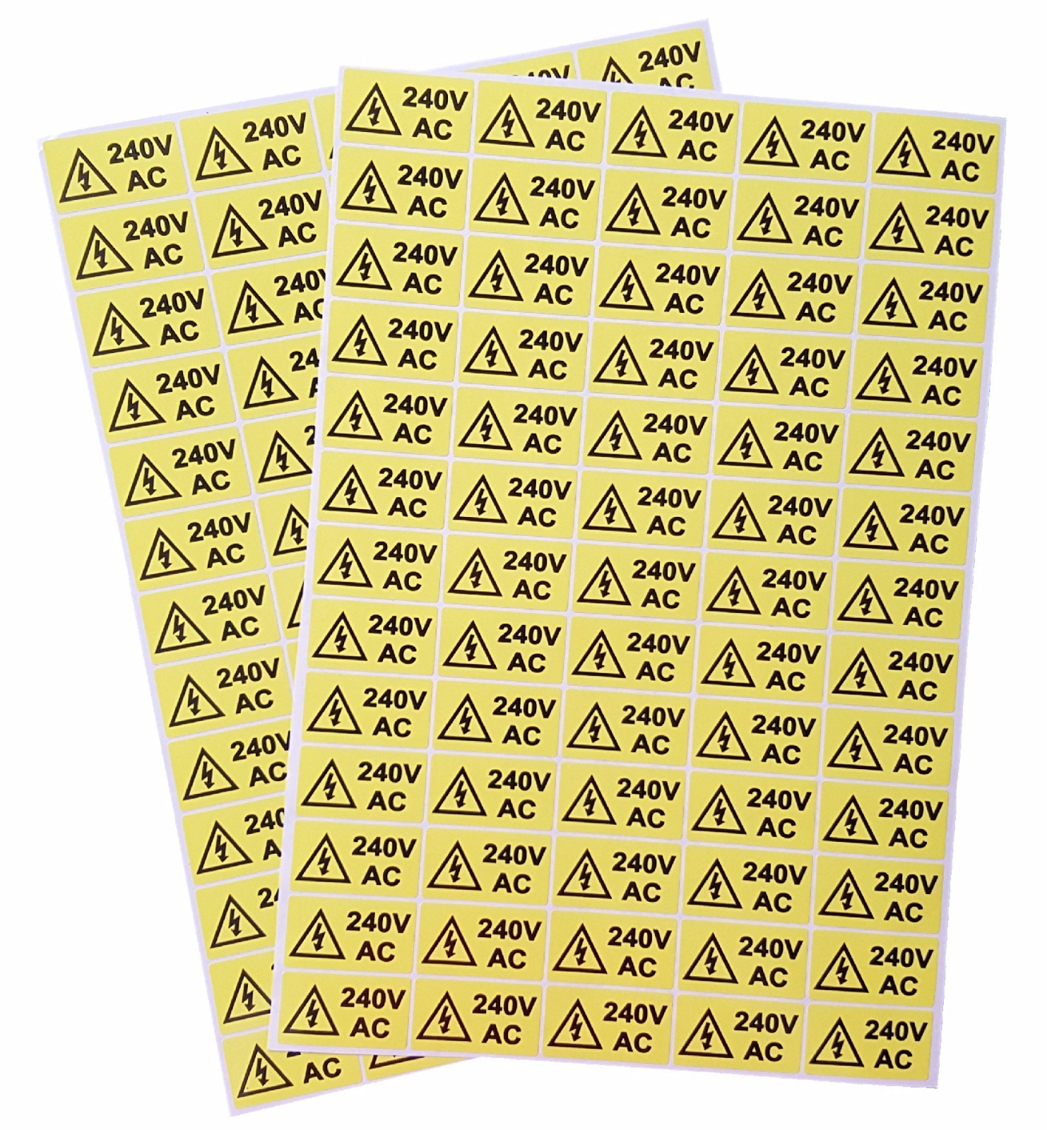 Yellow Electrical Warning Vinyl Stickers AC 110V 230V 240V 415V | eBay UK