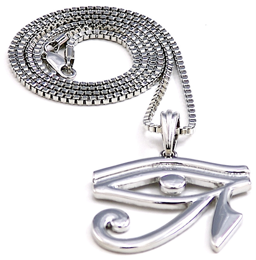 Eye Of Ra Necklace New Pendant 24 Inch Box Link Chain Egyptian ...