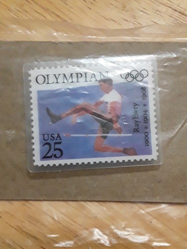 Olympian Laminated USA 25 cent Stamp Pin. Ray Ewry. 1900 / 1904/ 1908 ...