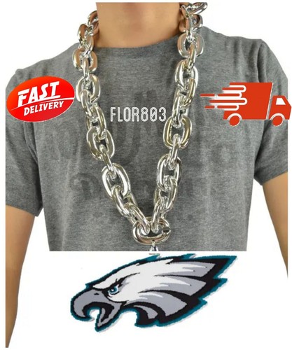 NFL Philadelphia Eagles 3D Foam Logo Fan Chain Necklace-Silver Chain | eBay