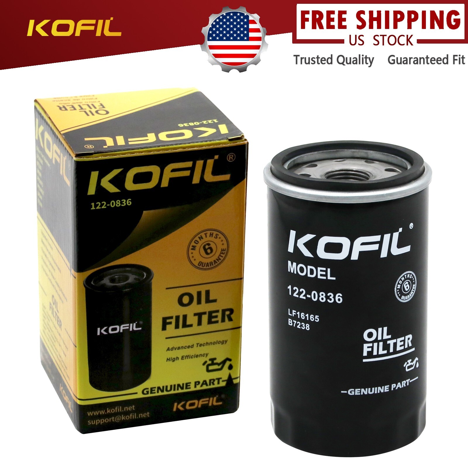For Cummins Onan 122-0836 Oil Filter fits HGJAB 5500 5000 RV Marquis ...