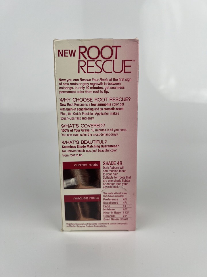 Loreal Root Rescue DARK AUBURN 4R Hair Dye 10 Minute Root Coloring Kit ...
