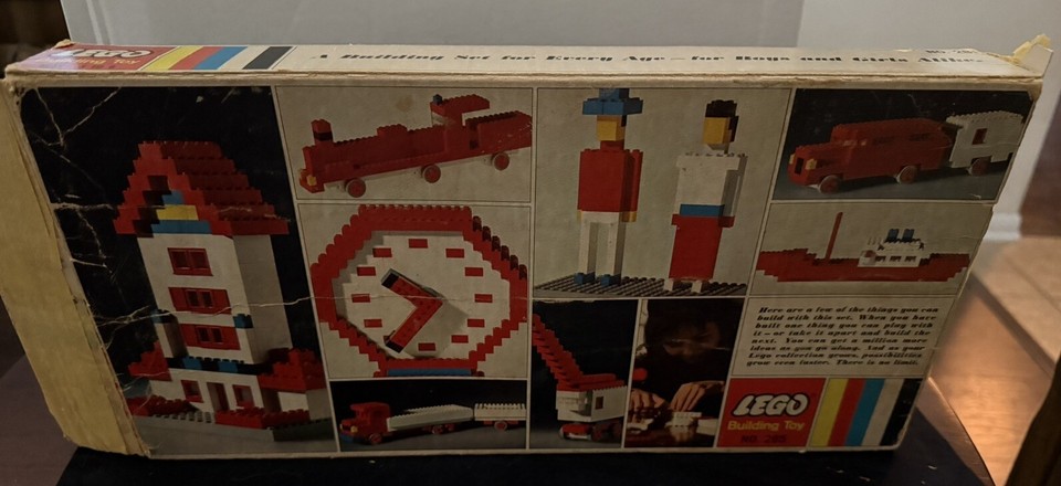 Vintage 1966 LEGO Building Toy #285 Original Box & Building Pieces 125 ...