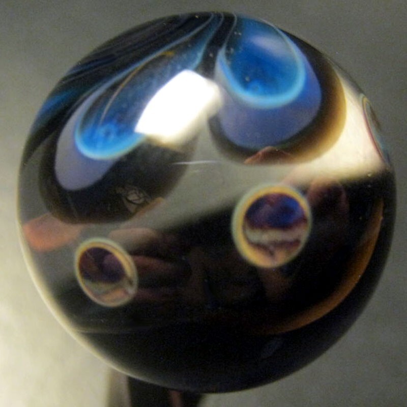 Glass Marble - .86" handmade contemporary art lampwork decor sculpture ...