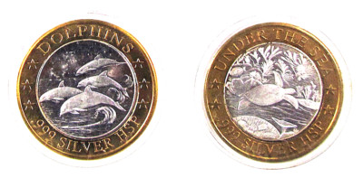 Grand Princess Casino TOKEN SET Commemorative Sea Turtle,dolphin Silver ...