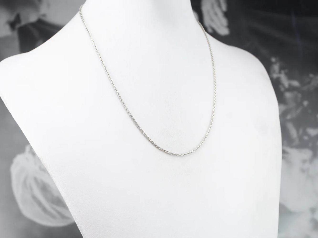 18K White Gold Rolo Chain | eBay