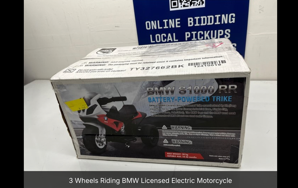 BMW S1000RR Licensed 3-Wheel Electric Ride-On Motorcycle – NEW Open Box ...