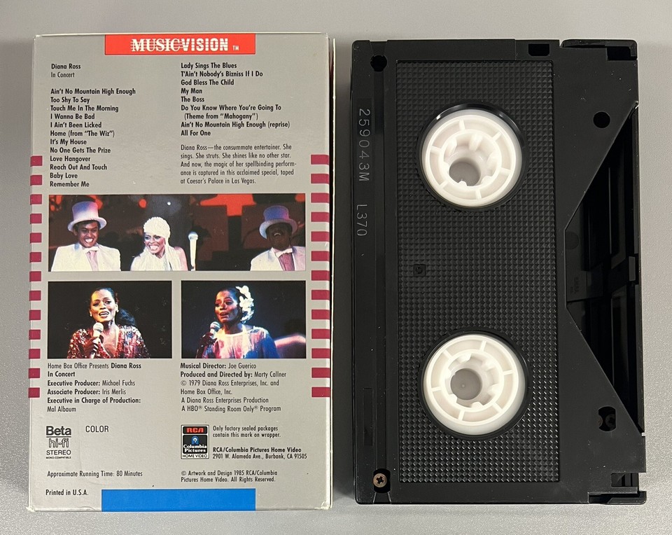 Diana Ross in Concert Betamax Tape 1985 20272 Beta Music | eBay