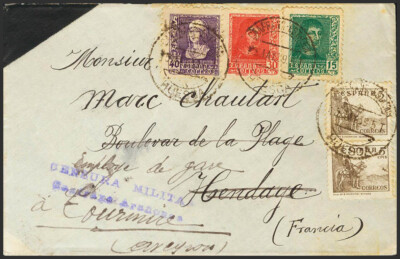 Zone Nacional. Censorship Military Bando cover 858, 816(2), 844, 841A ...