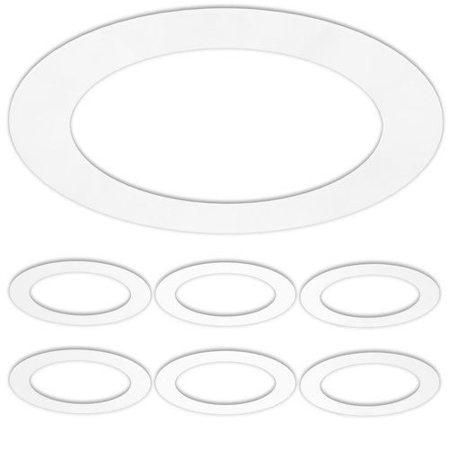 6 Pack Gloss White Goof Trim Ring For 8" Inch Recessed Can Lighting ...