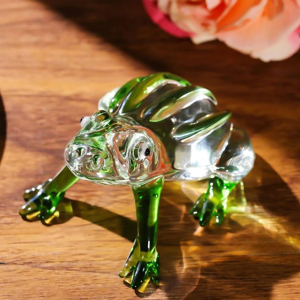 Crystal Crystal Frog Ornament Green Pretty Glass Ornament Home | eBay