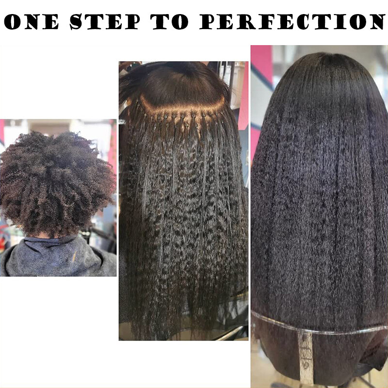 Yaki Kinky Straight Microlinks Ring Beads Human Hair Extensions I Tip ...